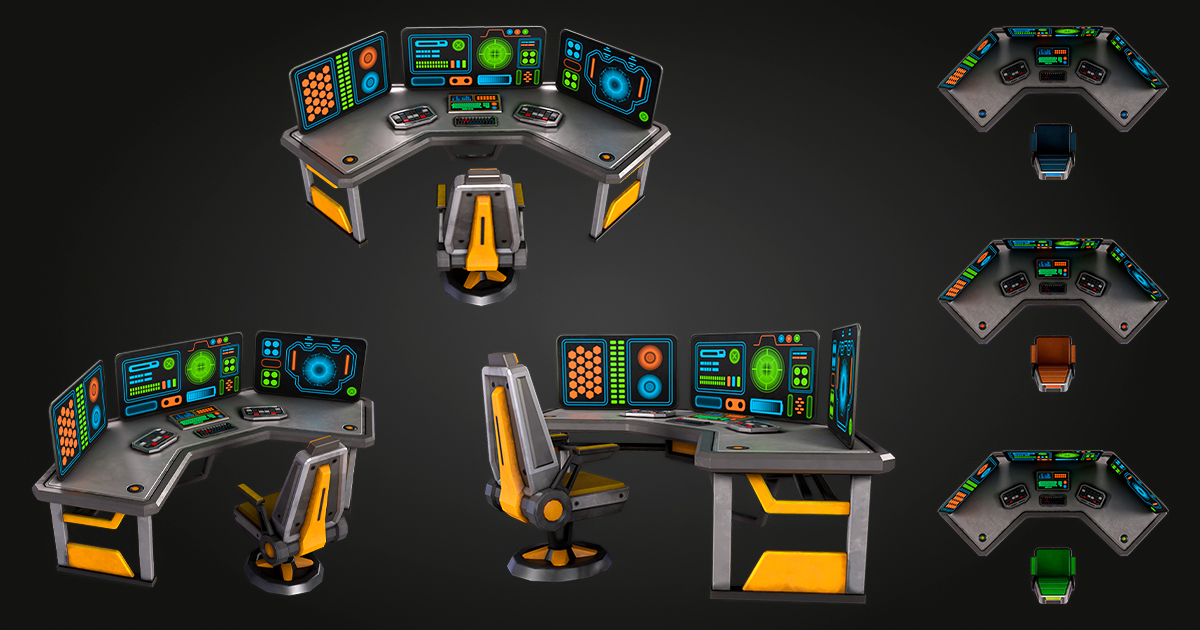 SCI FI PC Desk Vol. 1 | 3D Props | Unity Asset Store