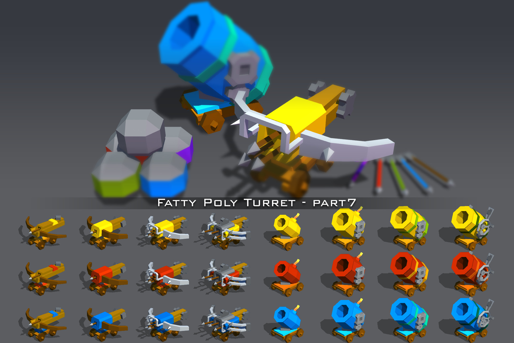 Fatty Poly Turret Part7 | 3D Weapons | Unity Asset Store