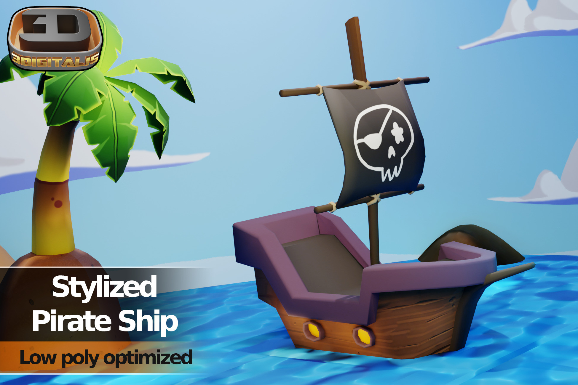 Stylized Pirate Ship Low Poly | 3D Sea | Unity Asset Store