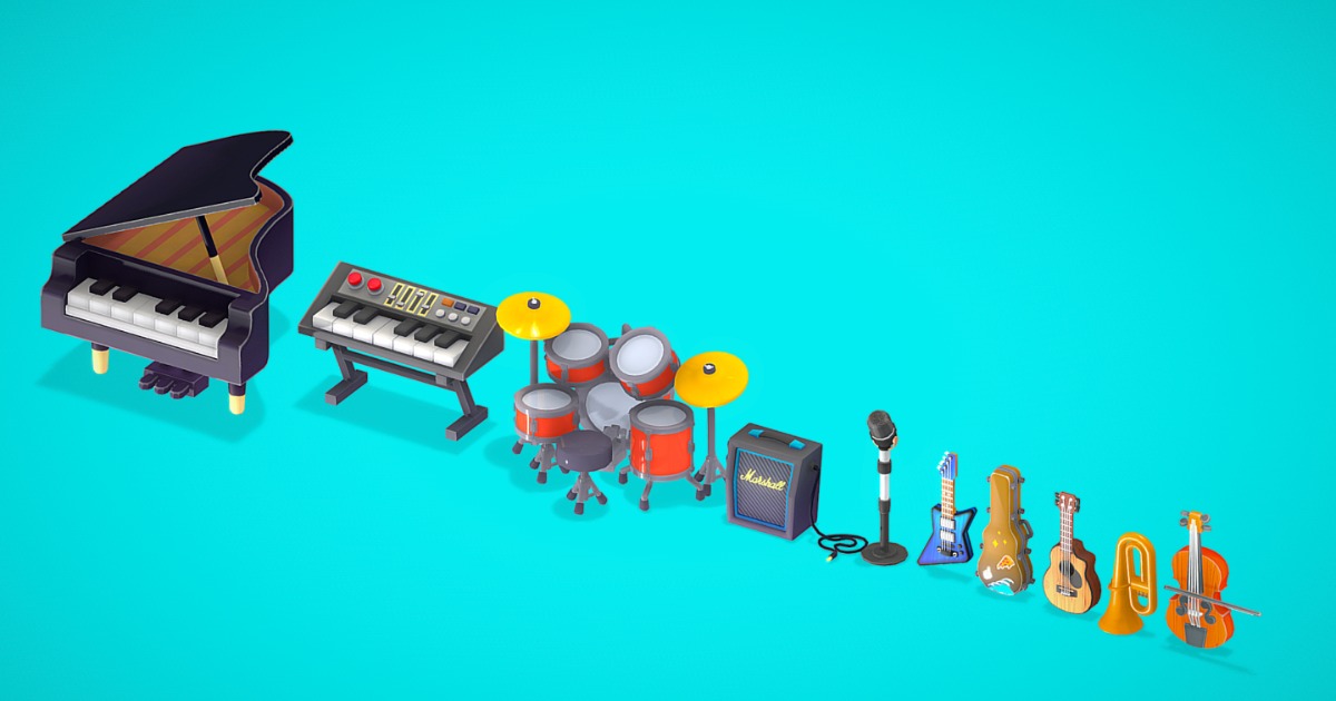 3d/Musical/Instruments | 3D Props | Unity Asset Store