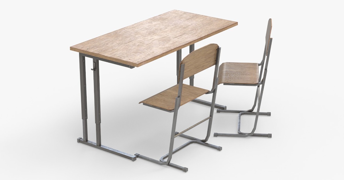 Classroom Desk with Chairs | 3D Furniture | Unity Asset Store