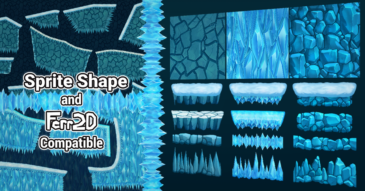 2D SpriteShape/Ferr2D Textures pack - Ice | 2D Environments | Unity ...