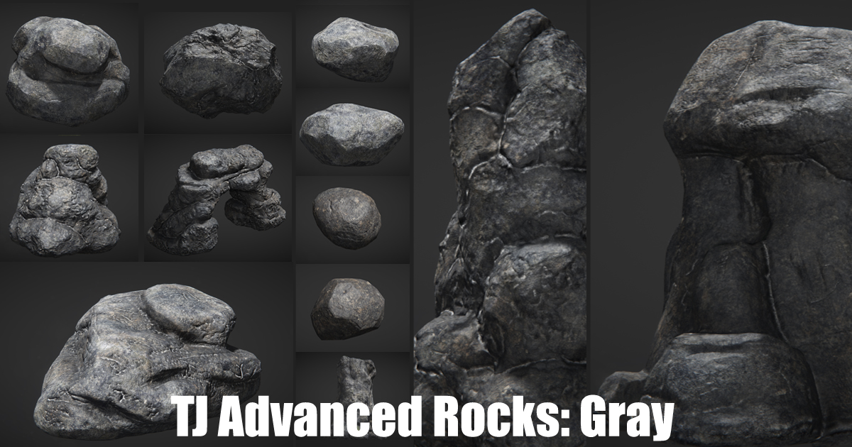 TJ Advanced Rocks: Gray | 3D 주변환경 | Unity Asset Store