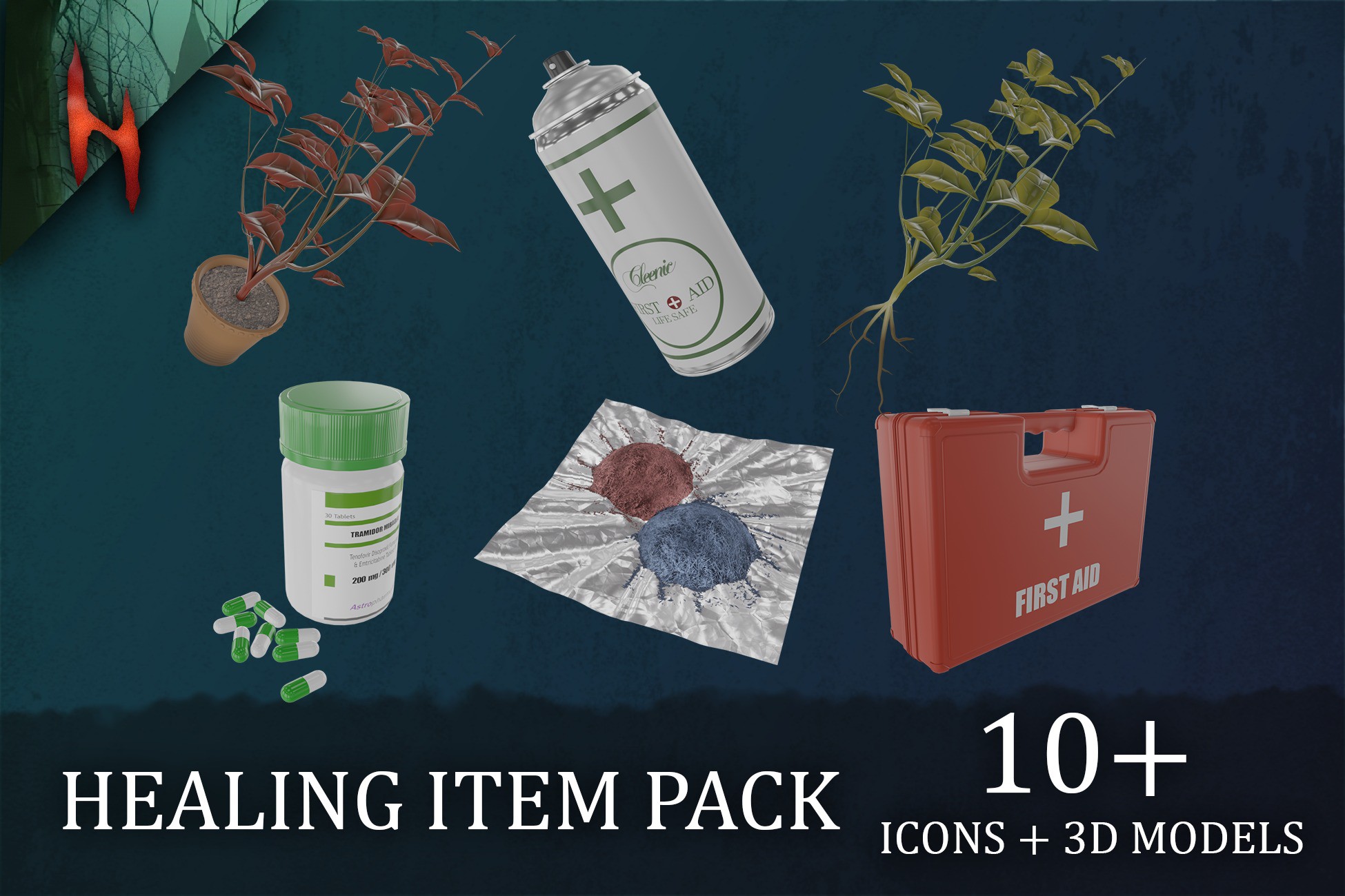 Retro PSX Horror Healing Item Pack (Icon+LowPoly) | 3D Props | Unity ...