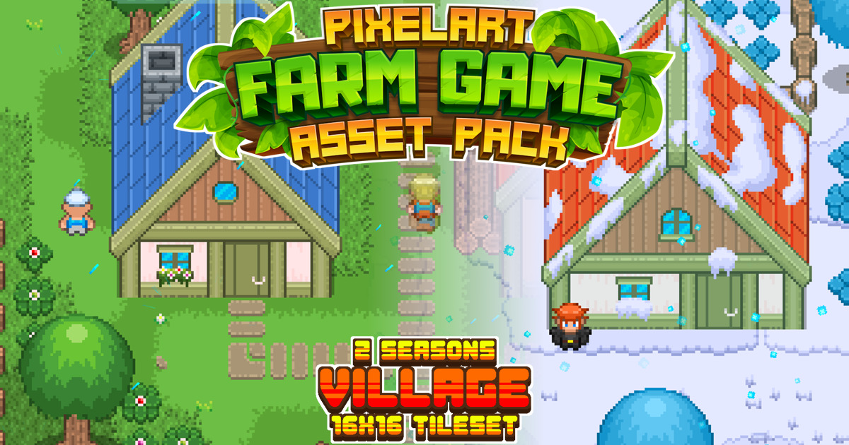 2D Farm Game Village 2 Seasons Tileset | 2D Environments | Unity Asset ...