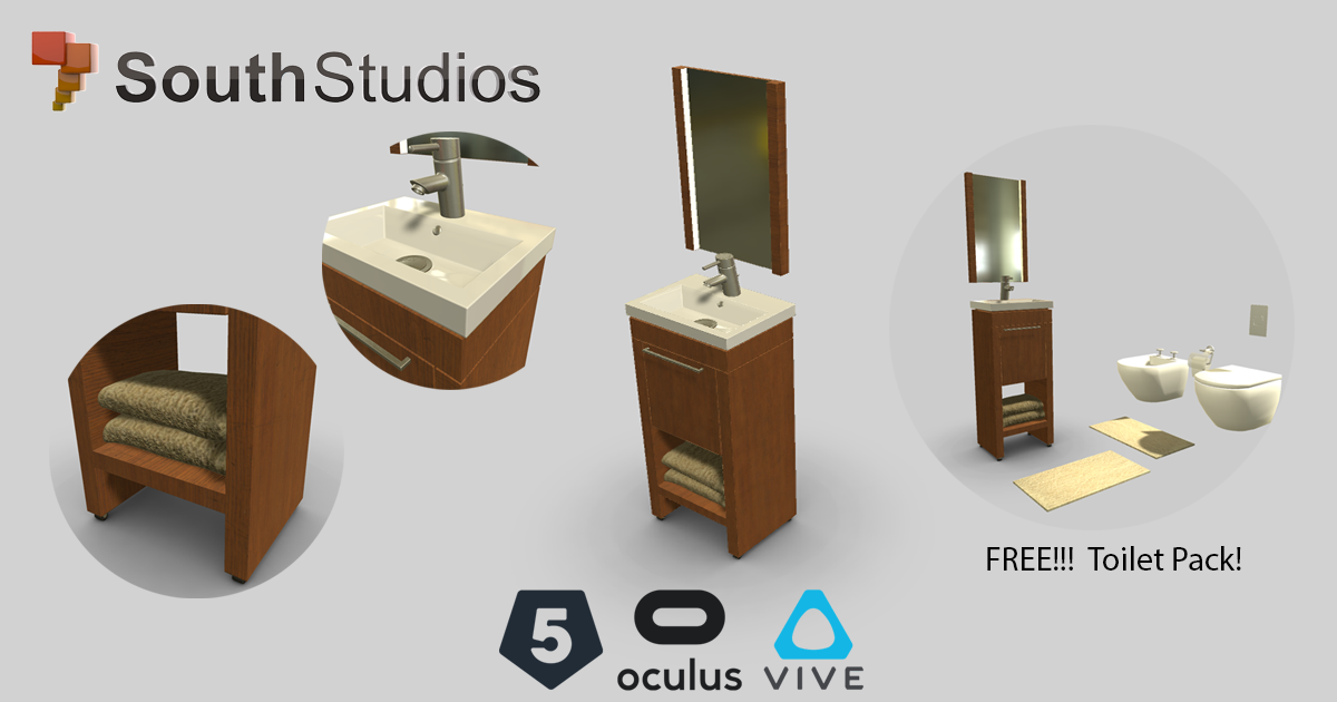 VHiPoly Bathroom Cabinet Pack A01 | 3D Furniture | Unity Asset Store