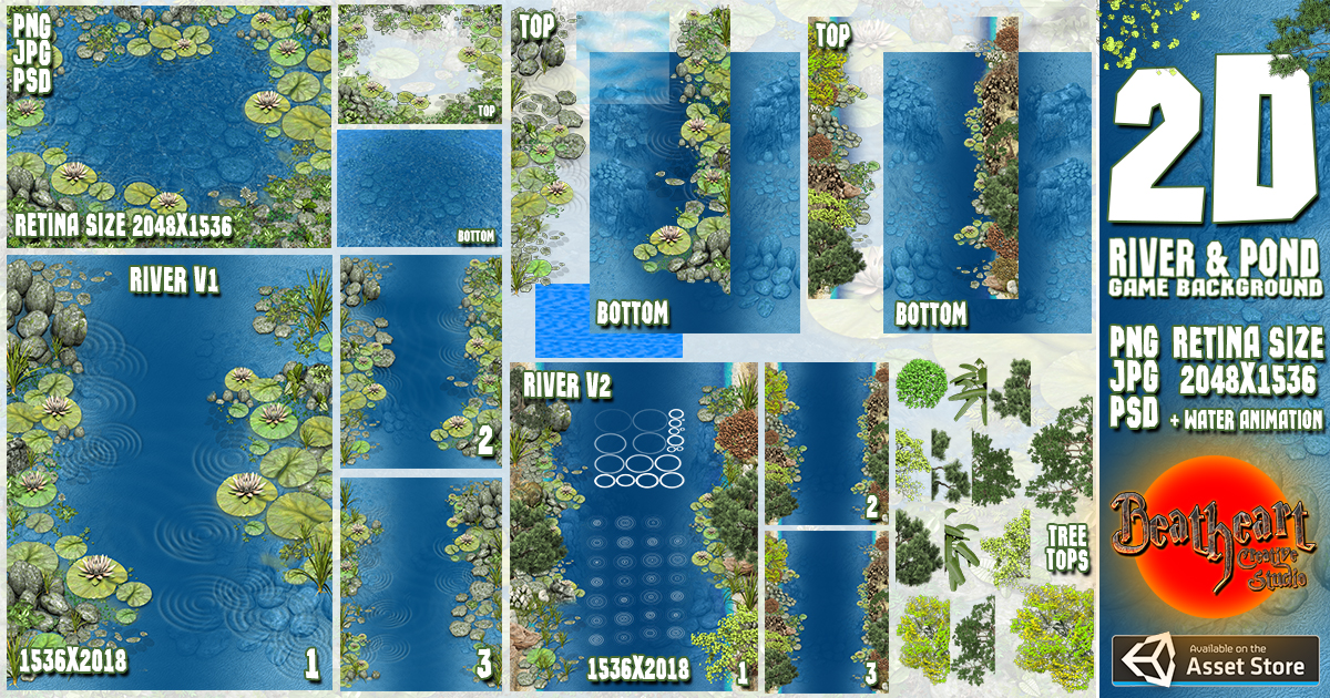 2D River & Pond Game Backgrounds Pack | 2D Environments | Unity Asset Store