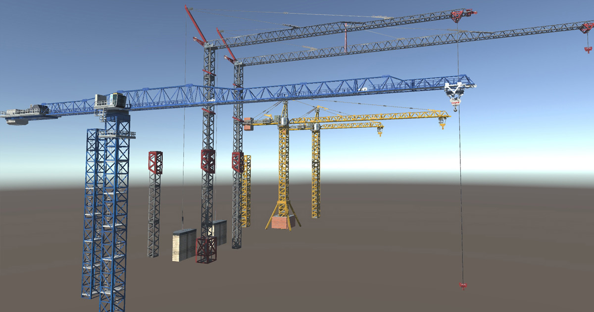 Tower Crane Set #1 | 3D Industrial | Unity Asset Store