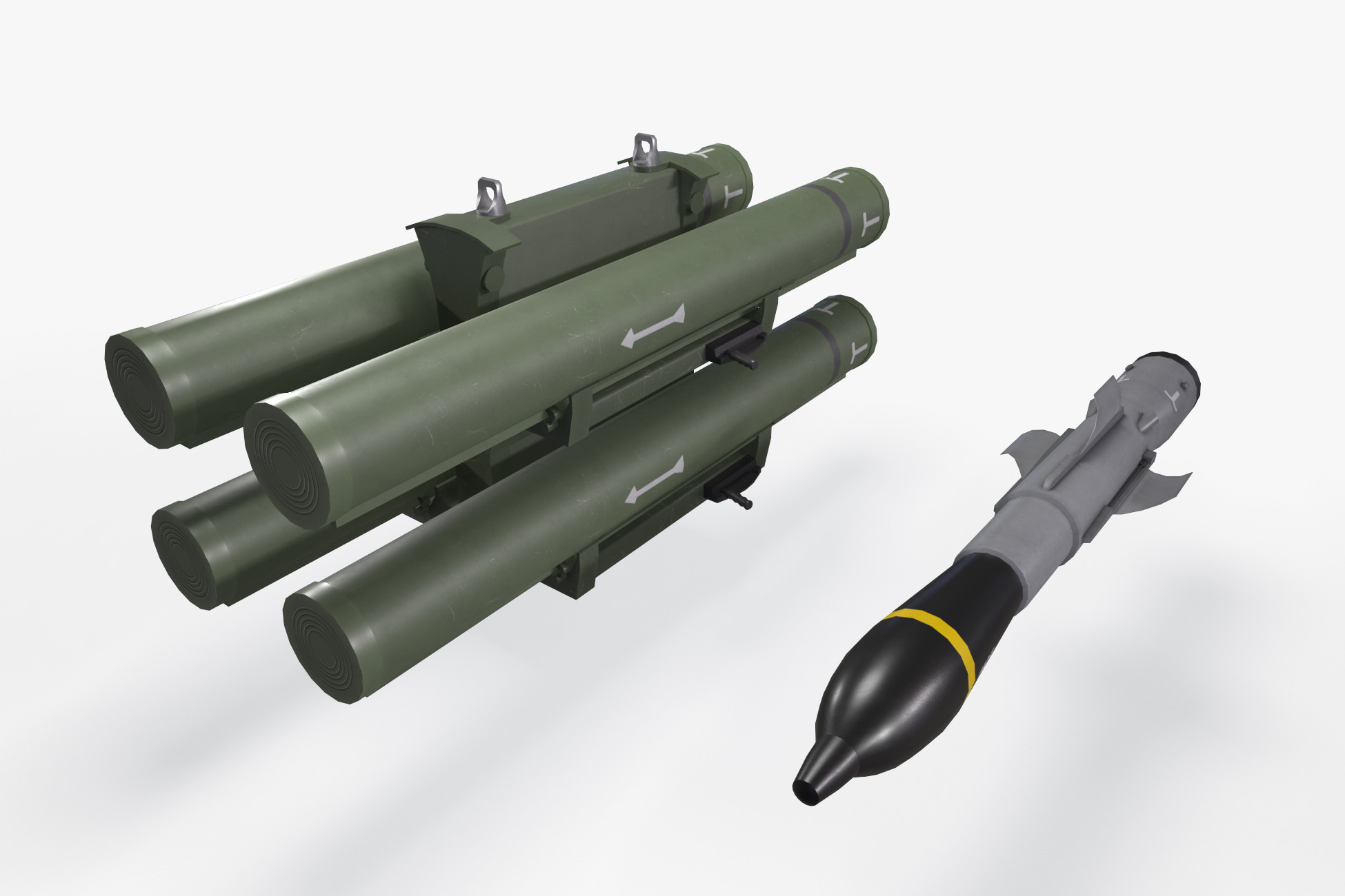 Launcher HOT 3 With Missile | 3D Weapons | Unity Asset Store