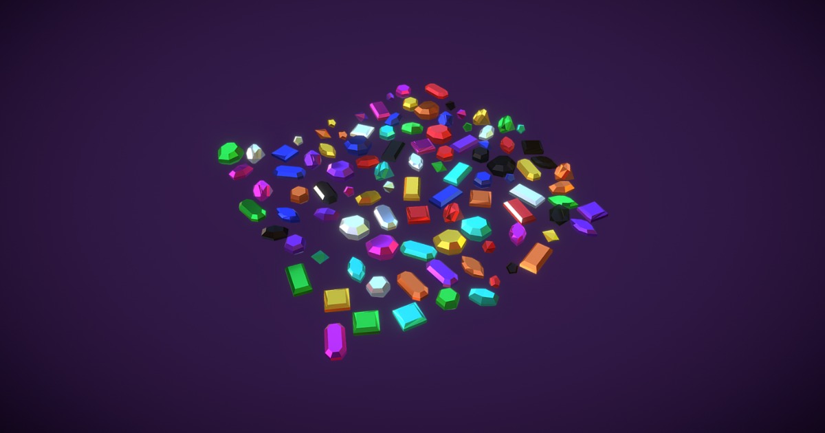 Gems, Crystals, Jewels - Low poly shiny stones | 3D Props | Unity Asset ...