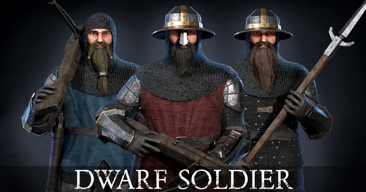 Dwarf Soldier Modular | Characters | Unity Asset Store