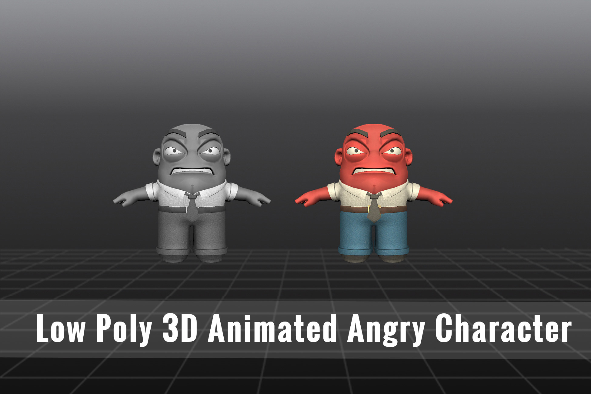 Low Poly 3D Animated Angry Character | 3D Characters | Unity Asset Store
