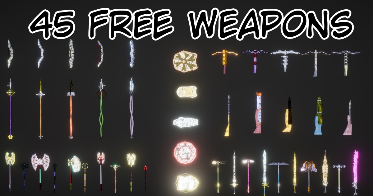 45 FREE Fantasy Weapon Props | 3D Weapons | Unity Asset Store