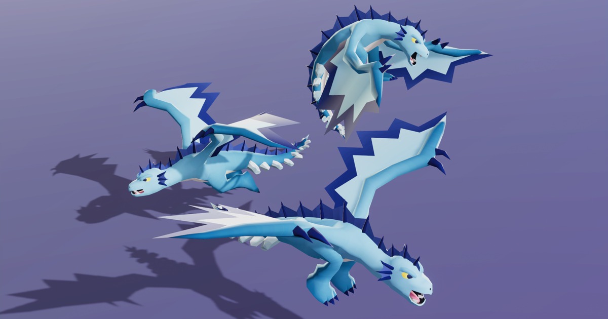 Dragon Blizzard Cute Series | 3D Creatures | Unity Asset Store