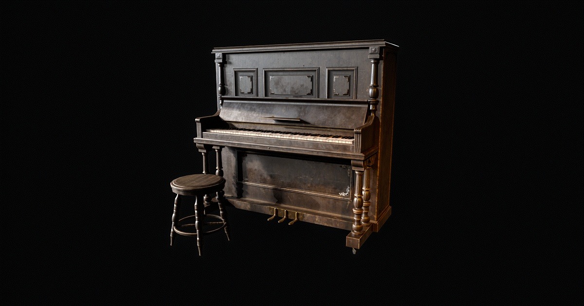 Vintage Western Piano Vol-01 | 3D Props | Unity Asset Store
