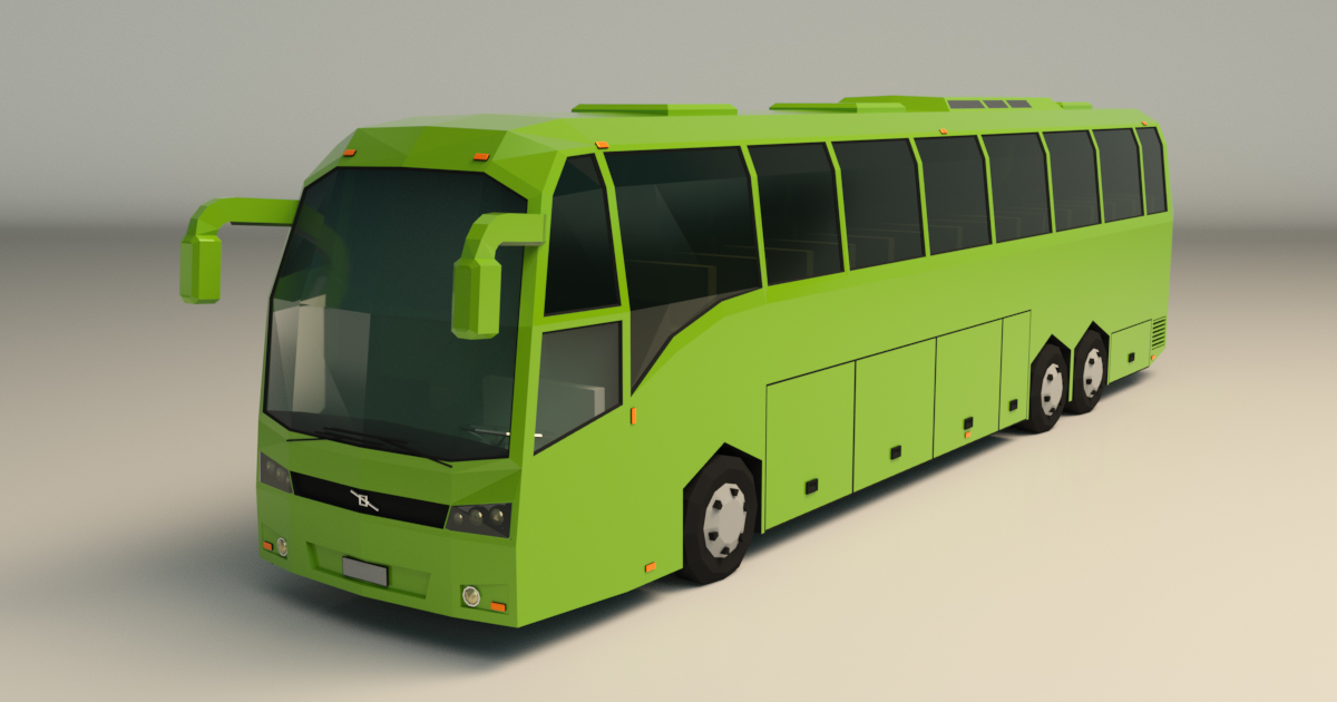 Low Poly Coach Bus 01 | 3D Land | Unity Asset Store