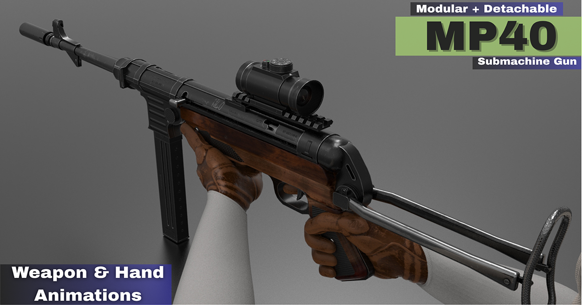 MP 40 Submachine Gun (Fps-Tps) | 3D Weapons | Unity Asset Store