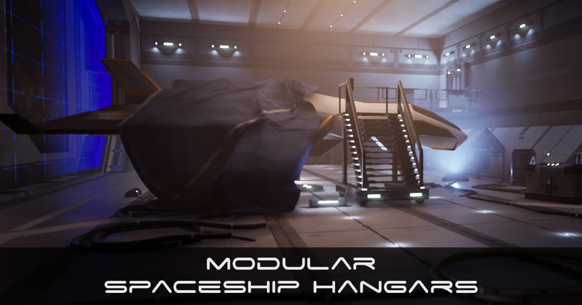 Modular Sci-Fi Environment Kit-bash (Spaceship hangars) | 3D Sci-Fi | Unity Asset Store