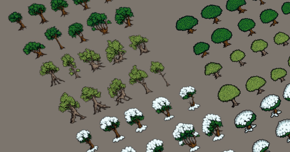 Unique Nature Trees | 2D Environments | Unity Asset Store