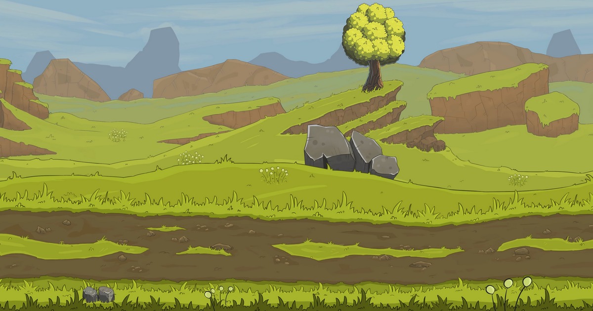 Hand painted - Parallax Valley 1 | 2D Environments | Unity Asset Store