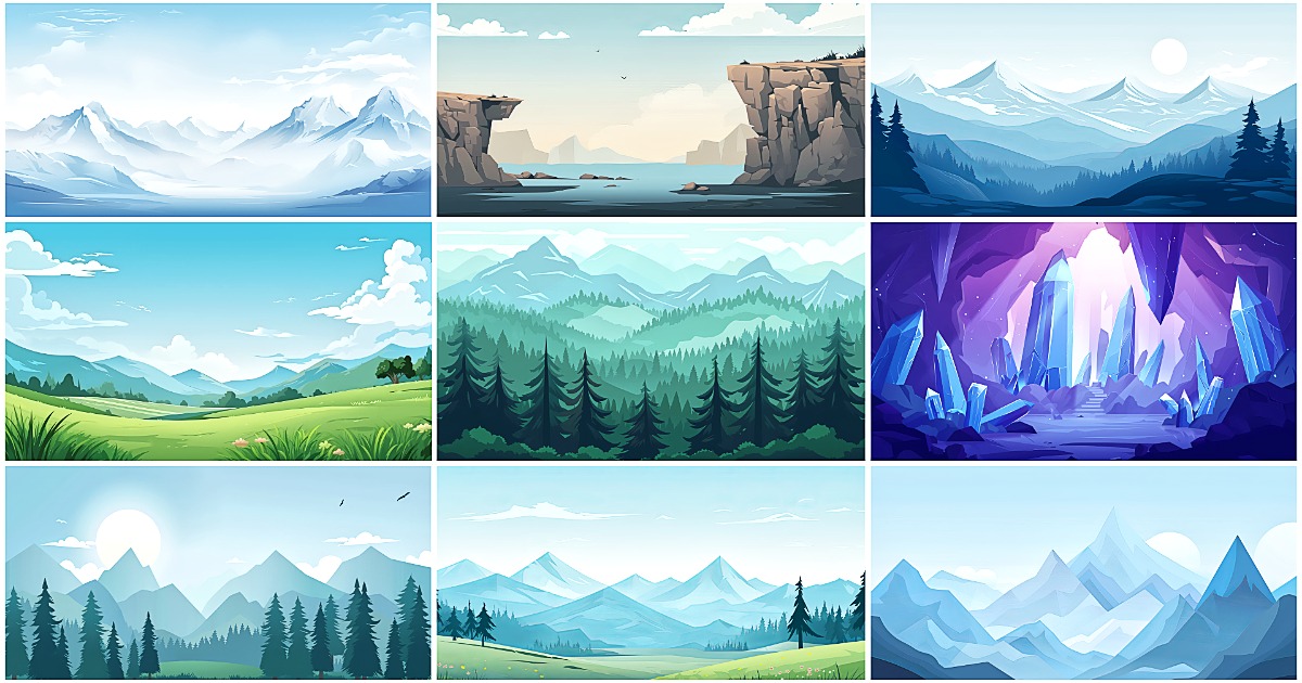 BACKGROUND - Vector Mountain 1 | 2D Environments | Unity Asset Store