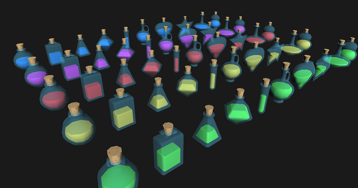 Leon's Low-poly Potions pack | 3D Food | Unity Asset Store