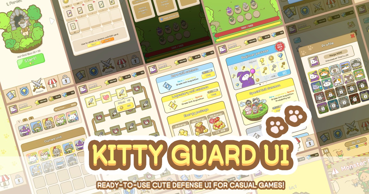 Kitty Guard UI | 2D GUI | Unity Asset Store