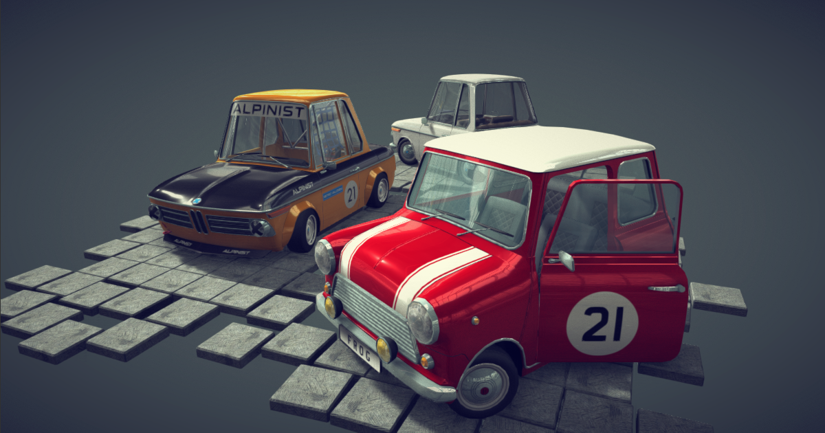 Retro Cartoon Cars Pack#3 | 3D Land | Unity Asset Store