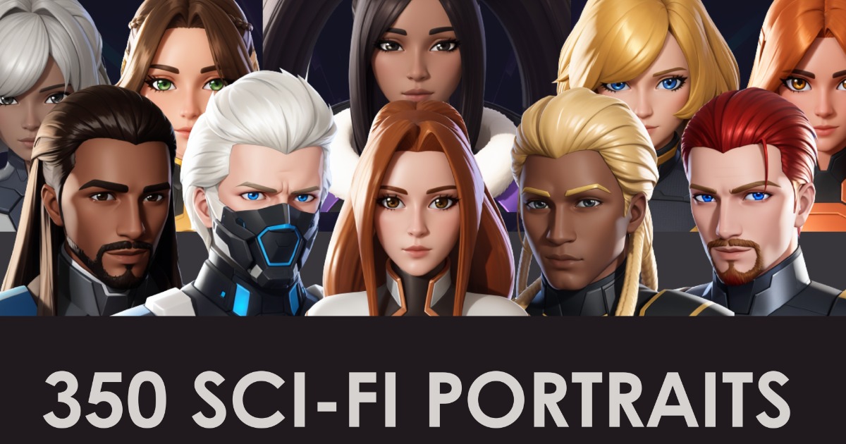 Sci-Fi Character Portraits Mega Pack - 350 Transparent NPC Portraits ...