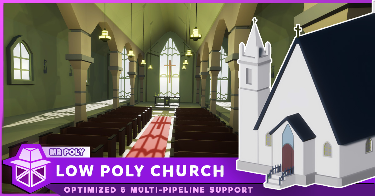 Low Poly Church - Optimized & Multi-Pipeline Support | 3D Historic ...