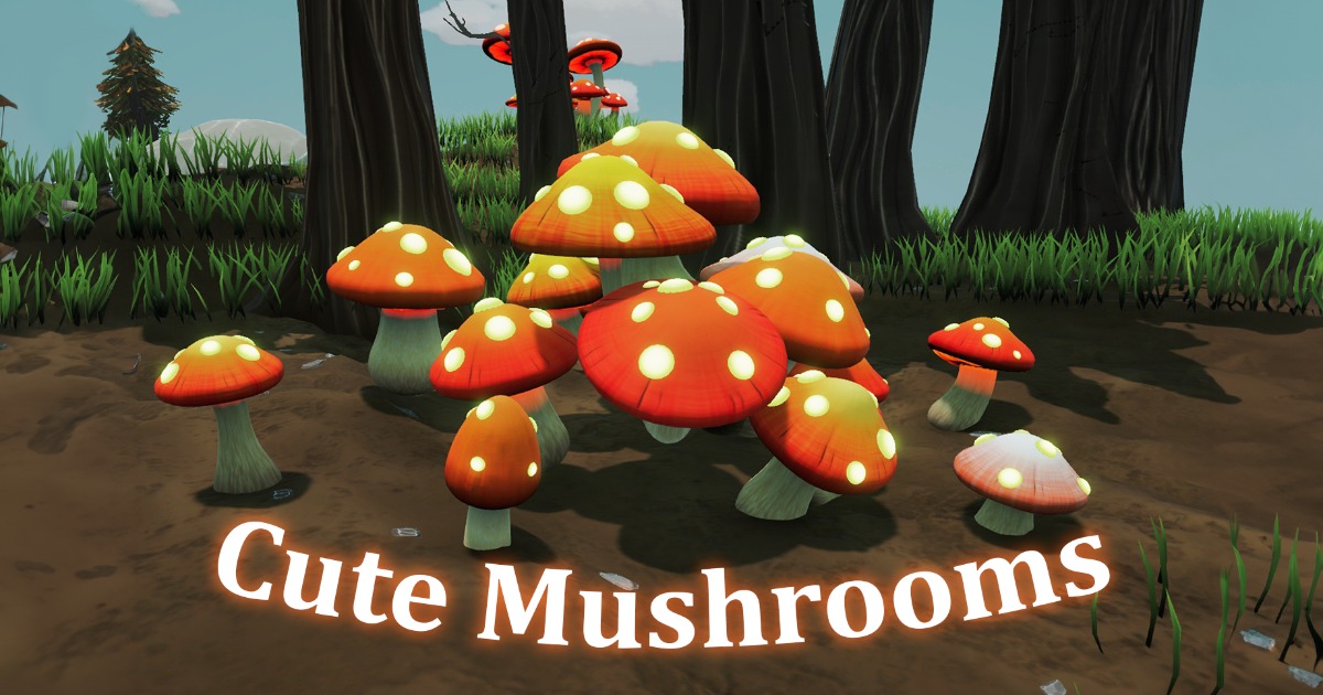 Cute Mushroom Orange Pack | 3D 景色 | Unity Asset Store