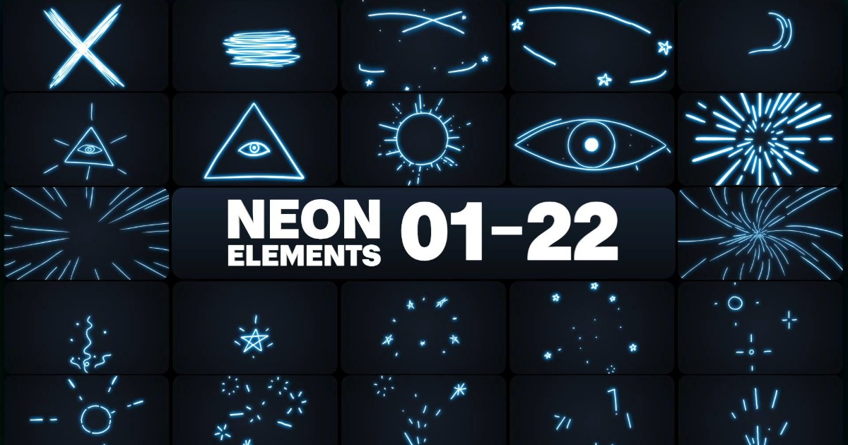 Neon Elements 01-22 | 2D Textures & Materials | Unity Asset Store