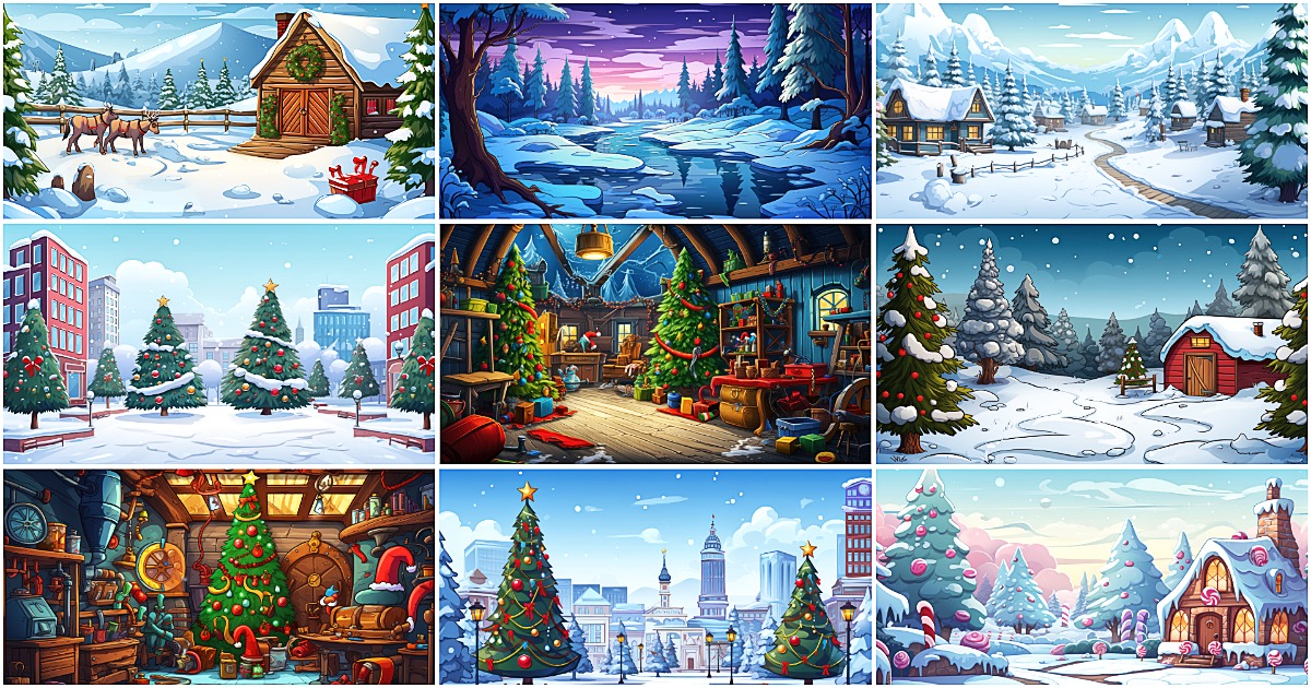 BACKGROUND - Cartoon Christmas 1 | 2D Environments | Unity Asset Store