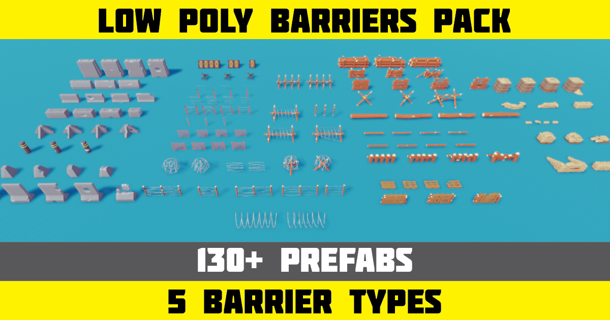 Low Poly Barriers Pack | 3D Exterior | Unity Asset Store