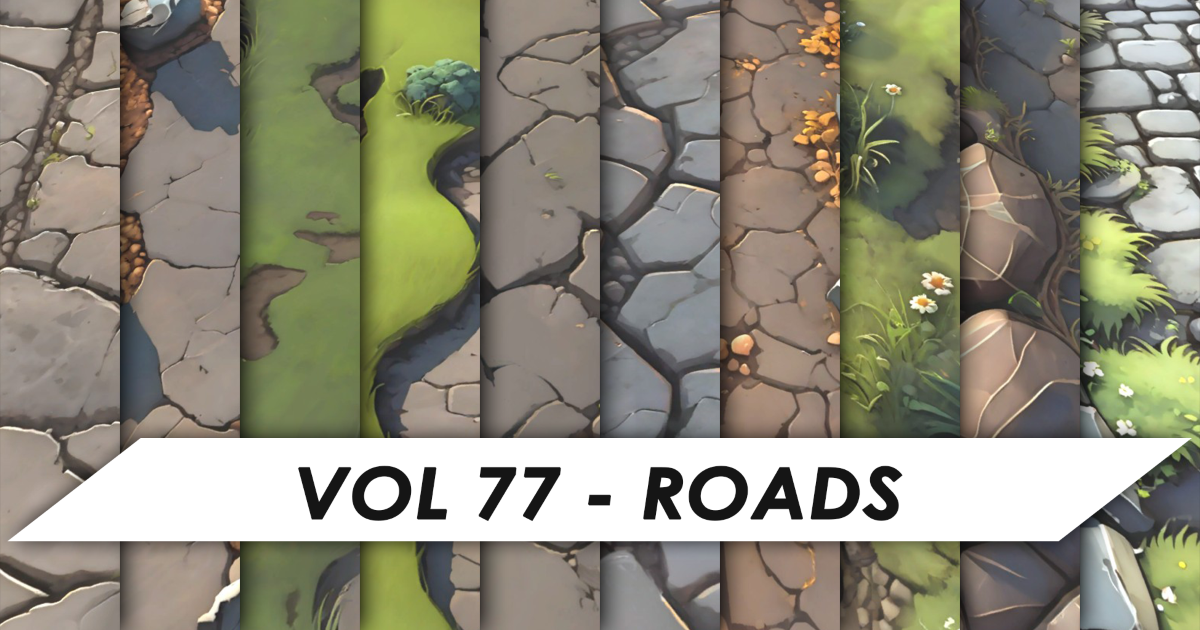 Stylized Textures - Vol 77 - Roads | 2D Textures & Materials | Unity Asset Store