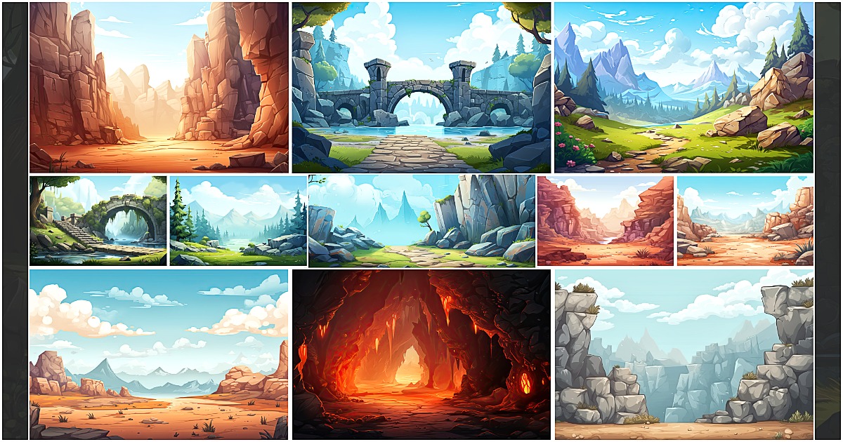 BACKGROUND - Stylized Rock 1 | 2D Environments | Unity Asset Store