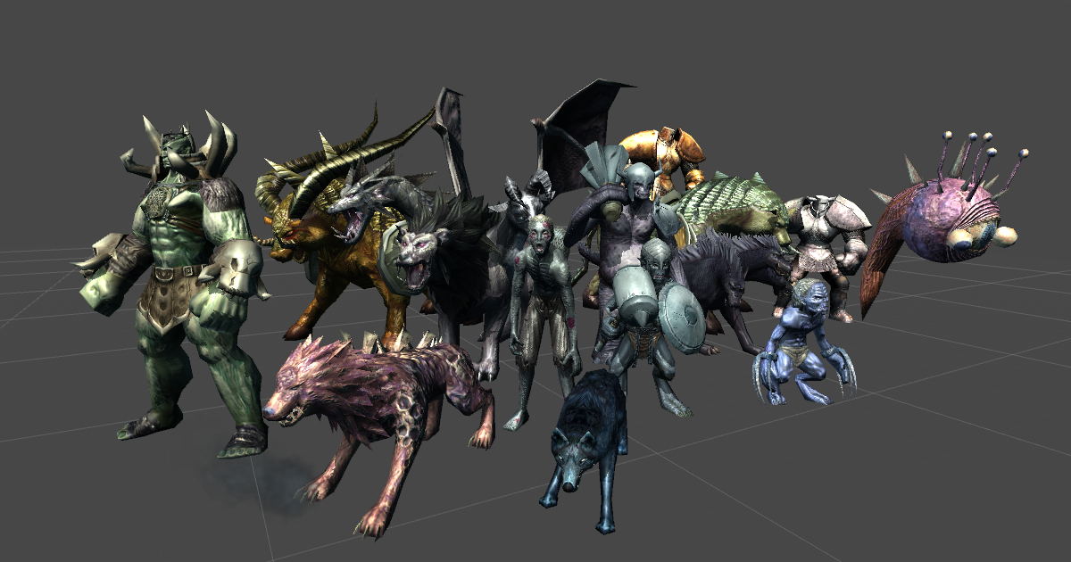 LowPoly Fantasy Monsters Pack Ver1.0_DEMO | 3D Creatures | Unity Asset ...