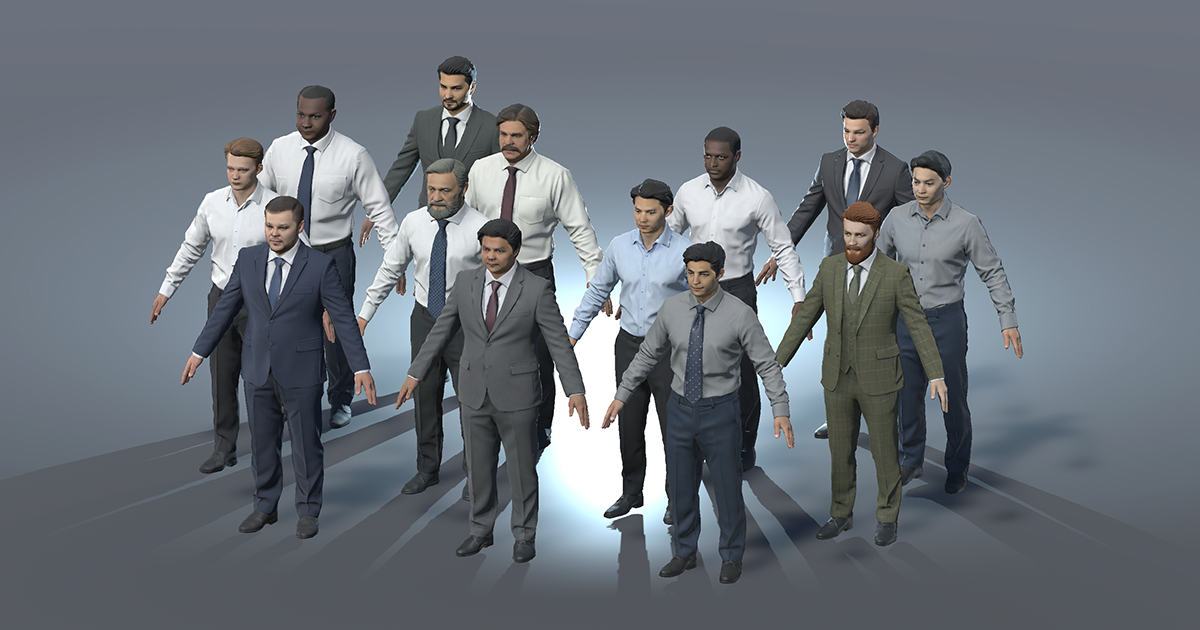 Office workers - Men | 3D Humanoids | Unity Asset Store