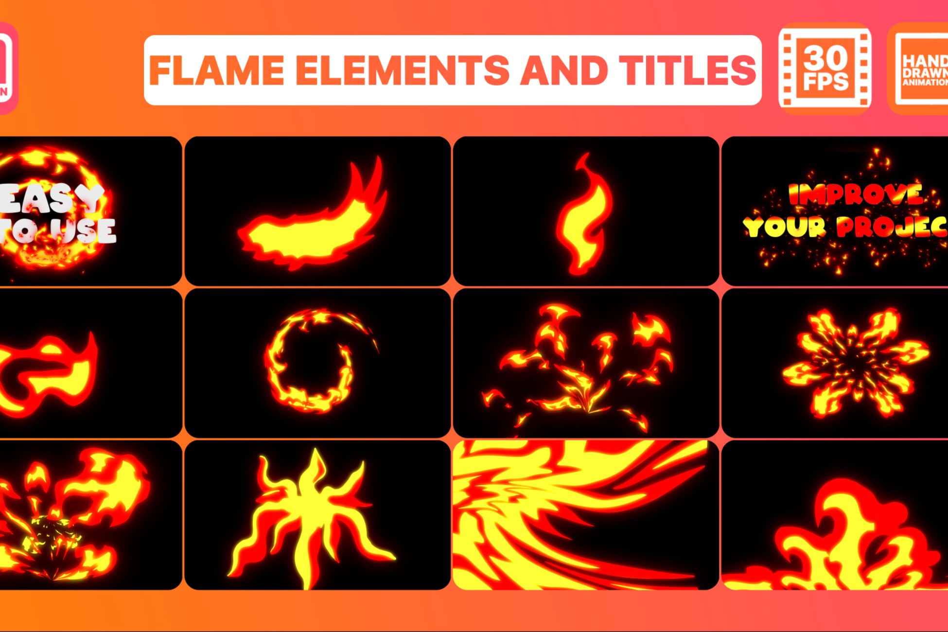 Flame Elements (15.11) | 2D 텍스처 및 소재 | Unity Asset Store