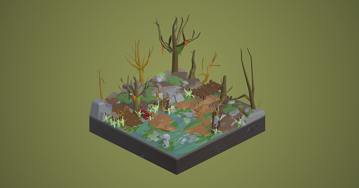 Low Poly Swamp Pack - Polyworks | 3D Landscapes | Unity Asset Store