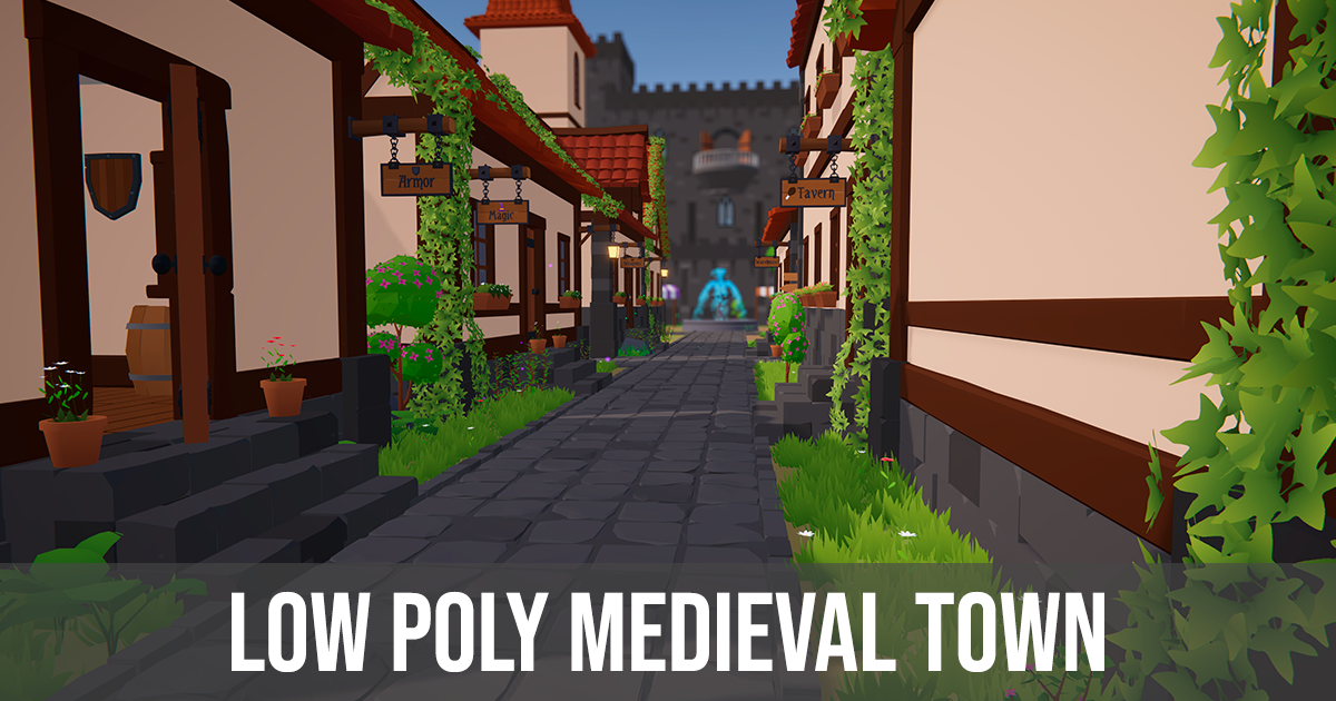 Low Poly Fantasy Medieval Town | 3D Fantasy | Unity Asset Store