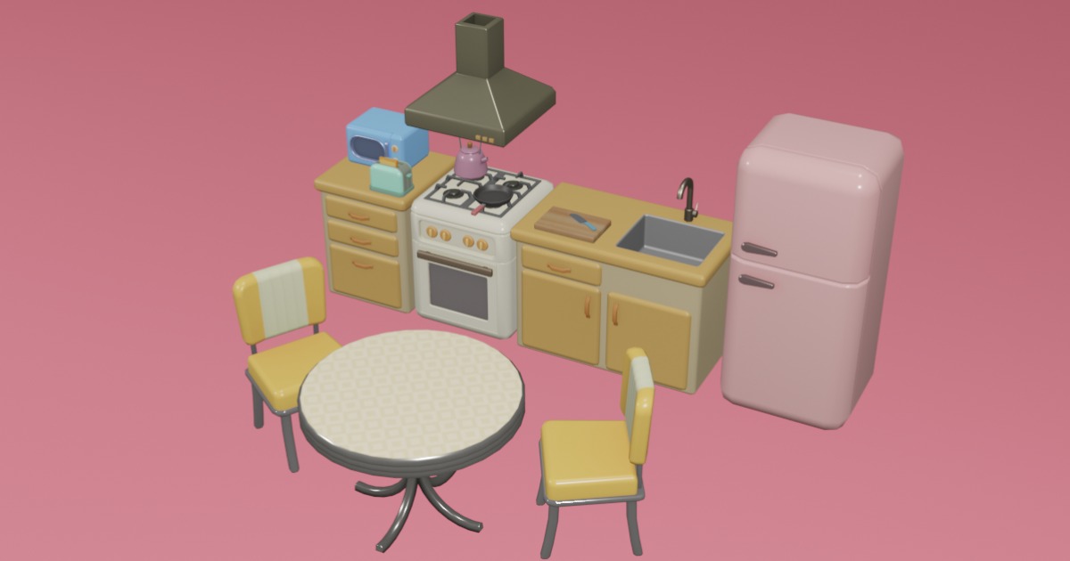 Cute Kitchen Set | 3D Props | Unity Asset Store