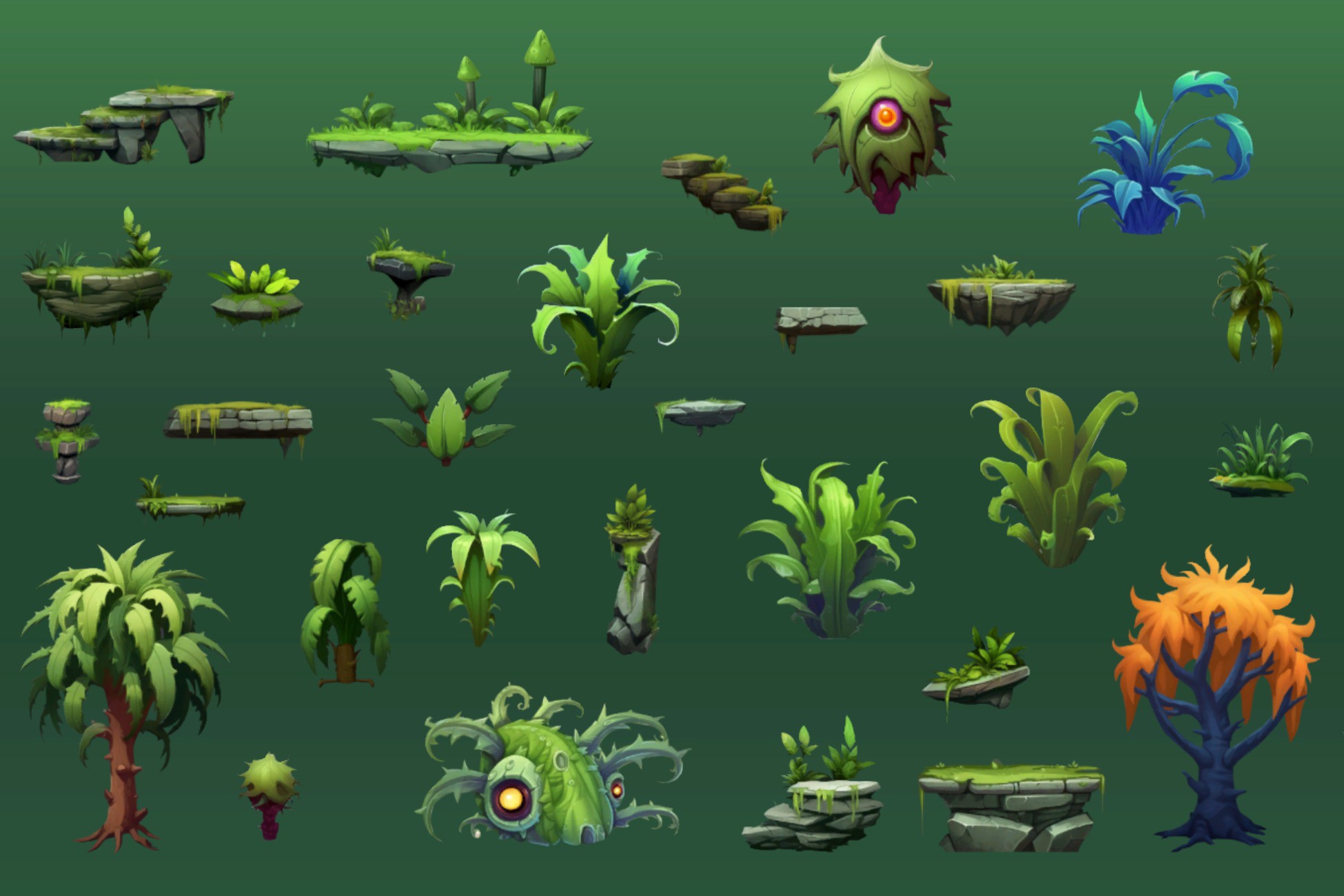 Animated 2D fantasy cartoon stylized forest platformer vol.4 | 2D Environments | Unity Asset Store