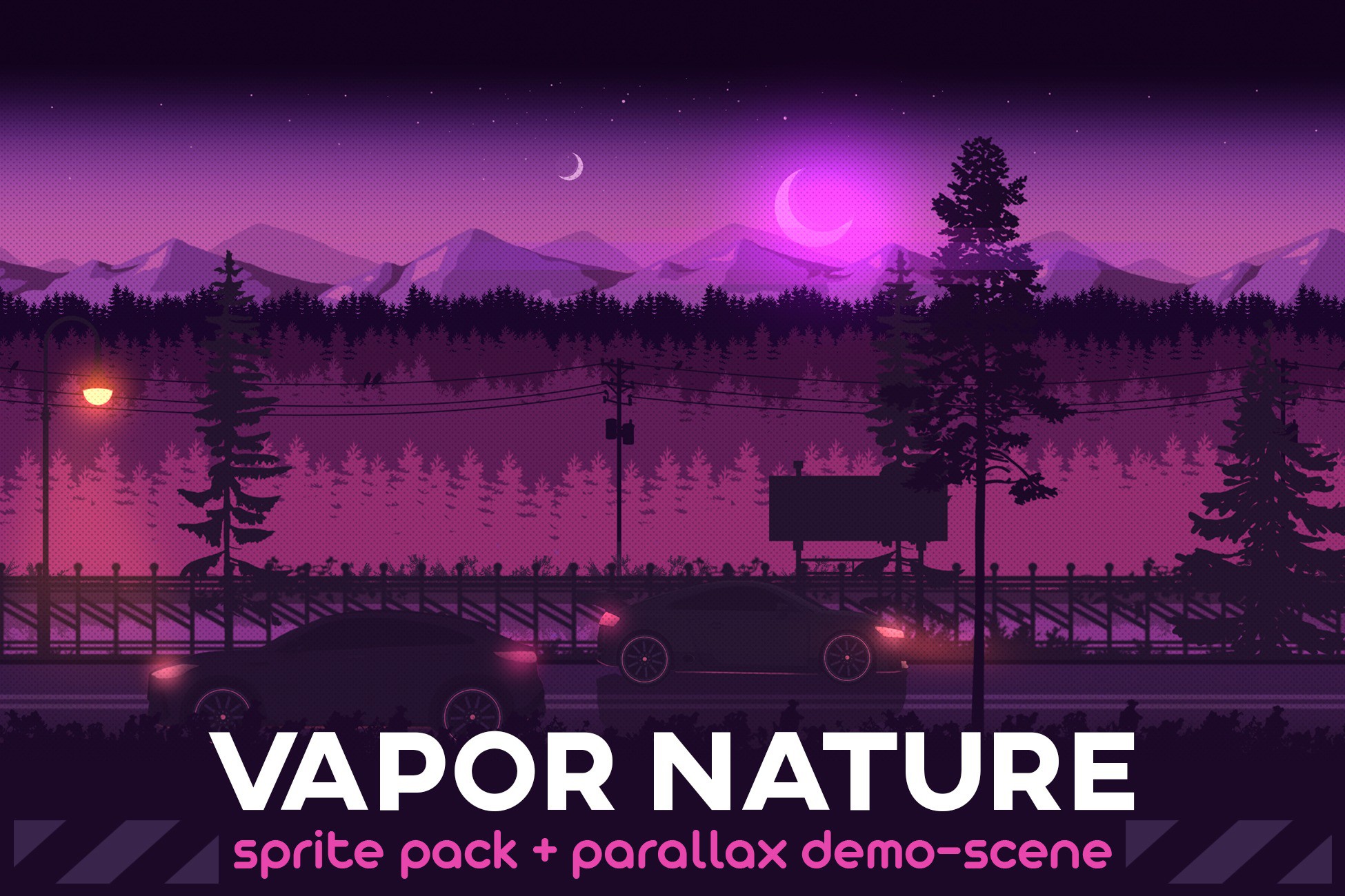 Vaporwave Nature 2D | 2D Environments | Unity Asset Store
