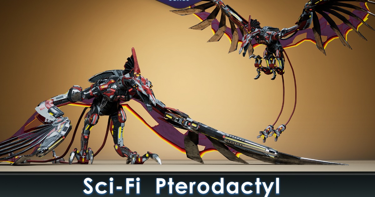 Sci-Fi Pterodactyl | 3D Characters | Unity Asset Store