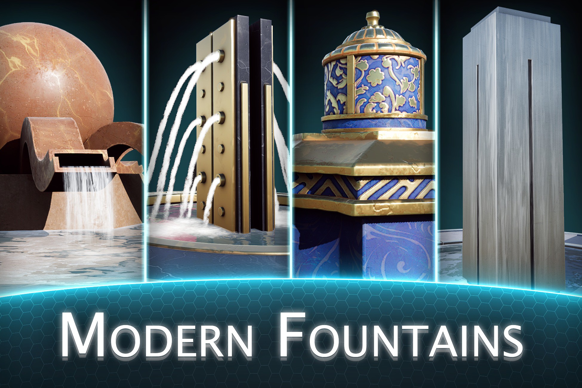 Modern Fountains | 3D Exterior | Unity Asset Store