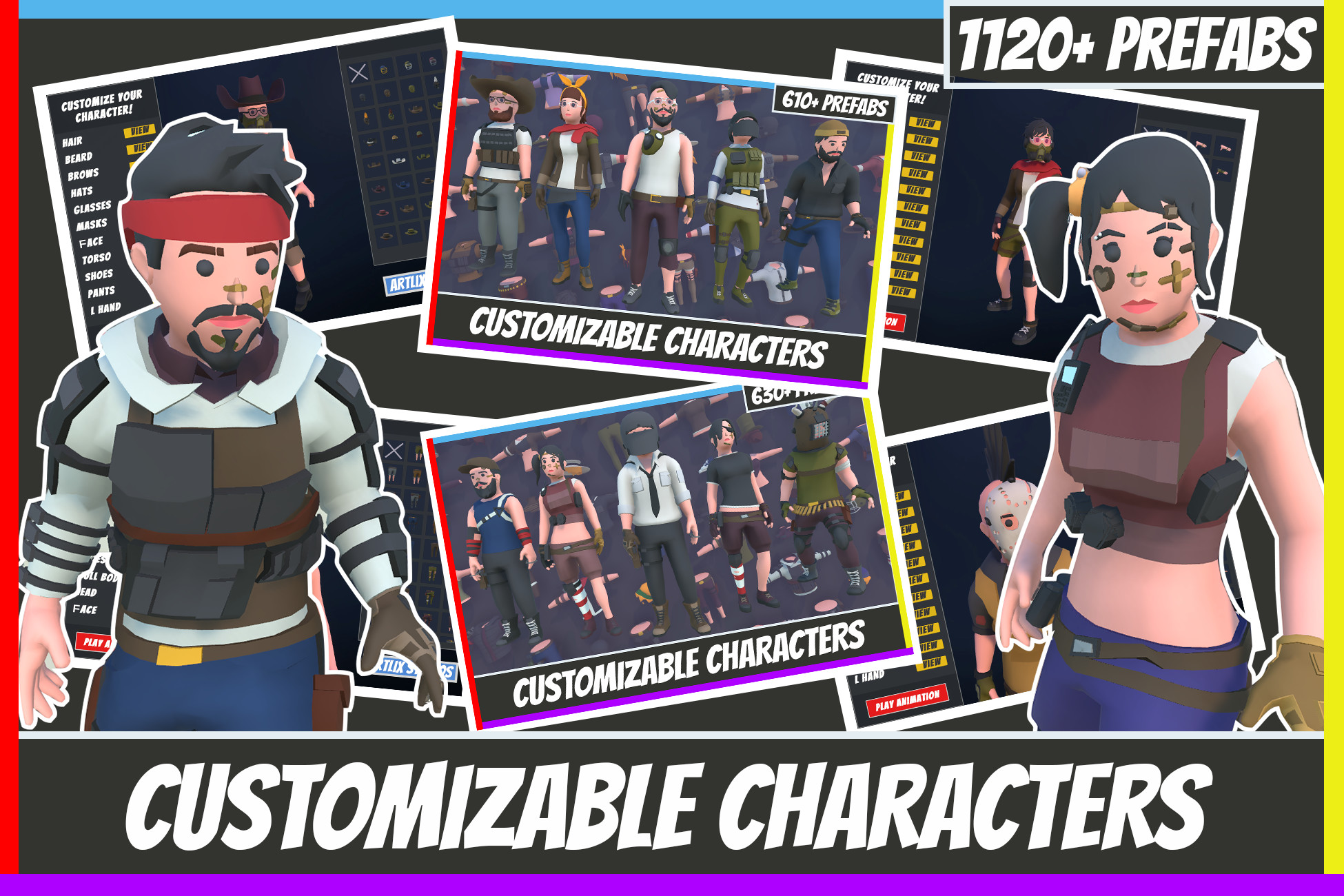 Customizable 3D Survival Characters | 3D Humanoids | Unity Asset Store