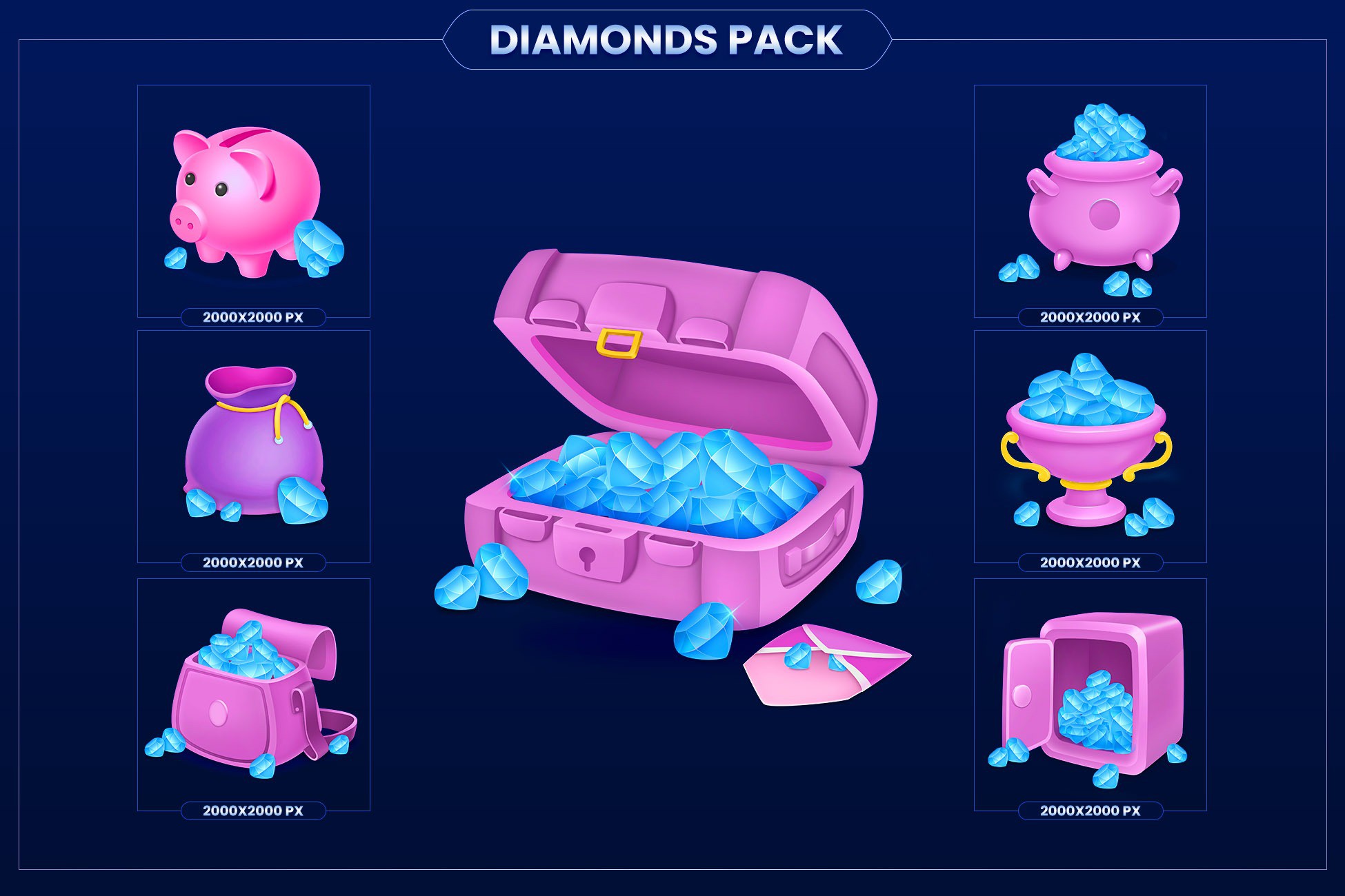 Premium 2D Diamond Pack Icon | 2D 아이콘 | Unity Asset Store