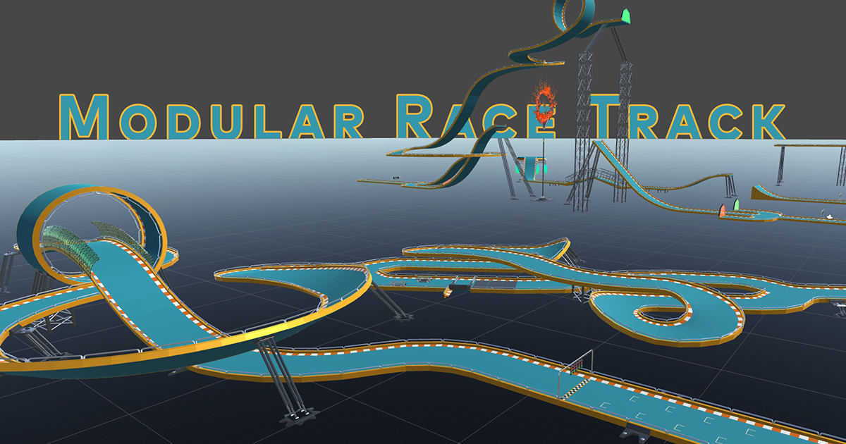 Low Poly Modular Race Track | 3D Roadways | Unity Asset Store