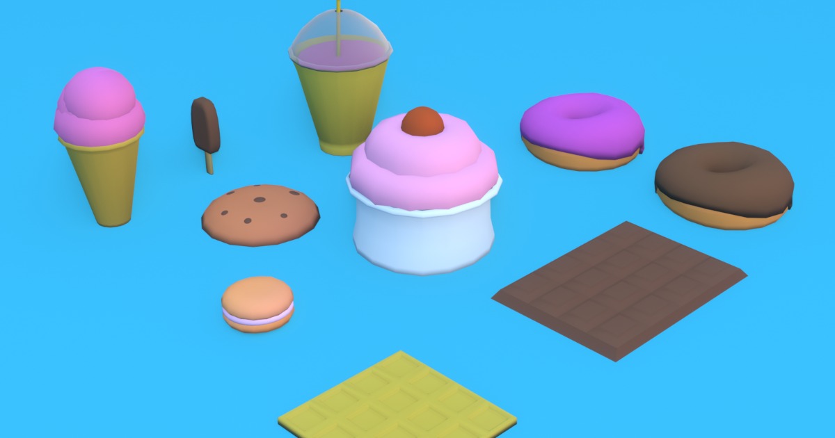 Low poly Dessert pack | 3D Food | Unity Asset Store